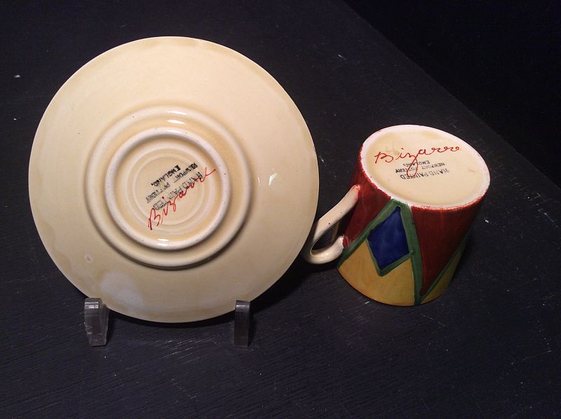 CLARICE CLIFF, A LOVELY SMALL ORIGINAL BIZARRE, RED BACKSTAMP ...